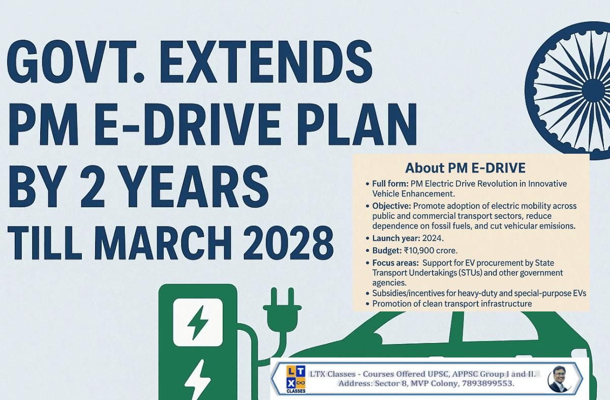 Govt. Extends PM E-DRIVE Plan by 2 Years Till March 2028